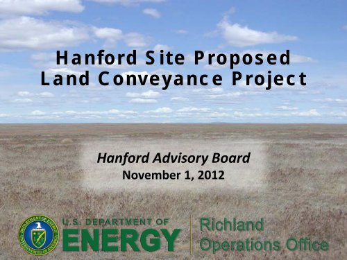 Hanford Site Proposed Land Conveyance Project