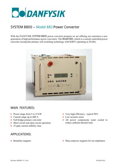 Model 883 - Danfysik