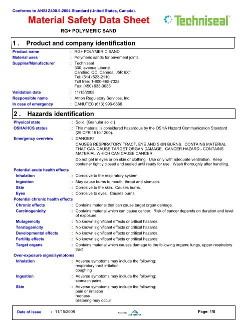 4706 - TS RG+ Polymeric Sand - Hanover® Architectural Products