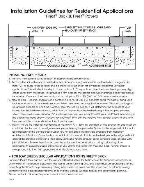 Installation guidelines for residential applications - Hanover ...