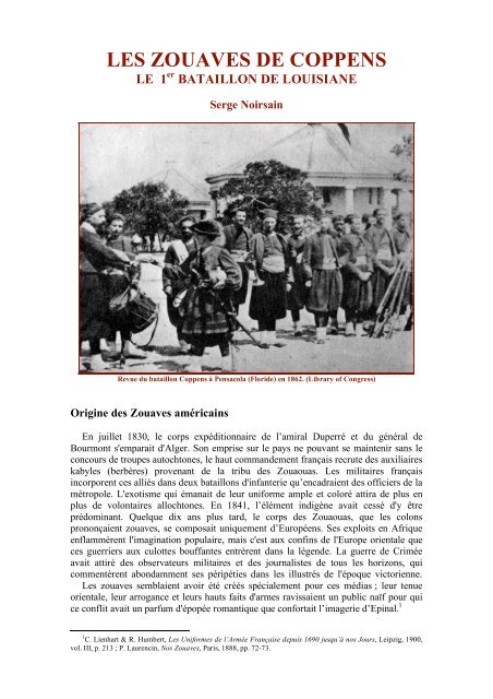 Les zouaves confédérés de Coppens