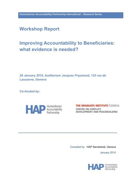 Workshop Report - HAP International