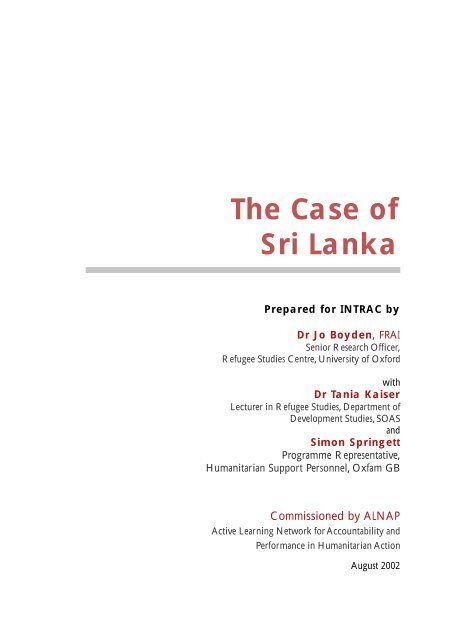 Sri Lanka Case Study - alnap