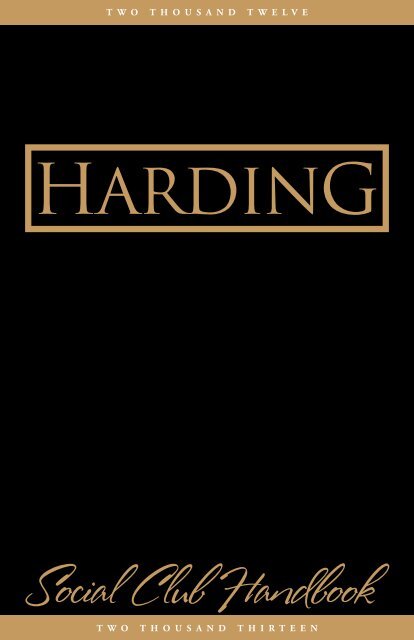 Social Club Handbook PDF - Harding University