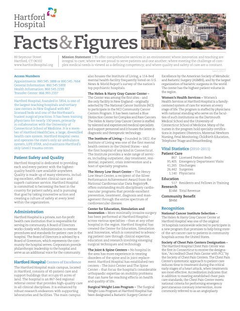 Hartford Hospital Facts & Figures