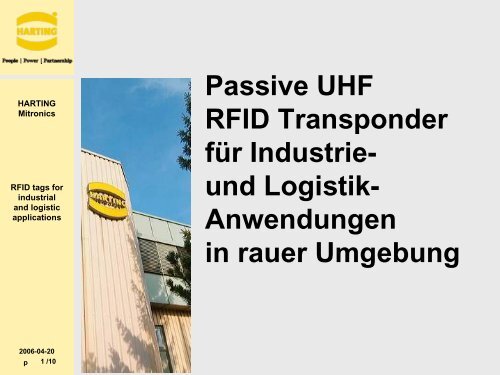 Passive UHF RFID Transponder für Industrie- und Logistik ...