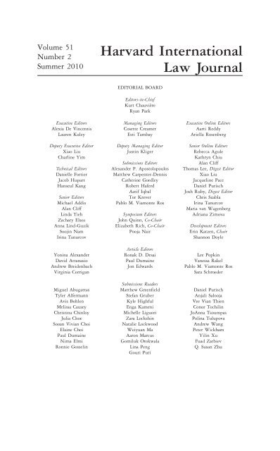 Harvard International Law Journal