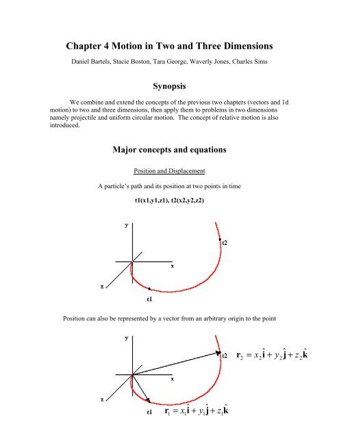 Chapter 4 Motion in Two and Three Dimensions