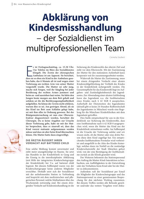 Abklärung von Kindesmisshandlung - Hauner Journal