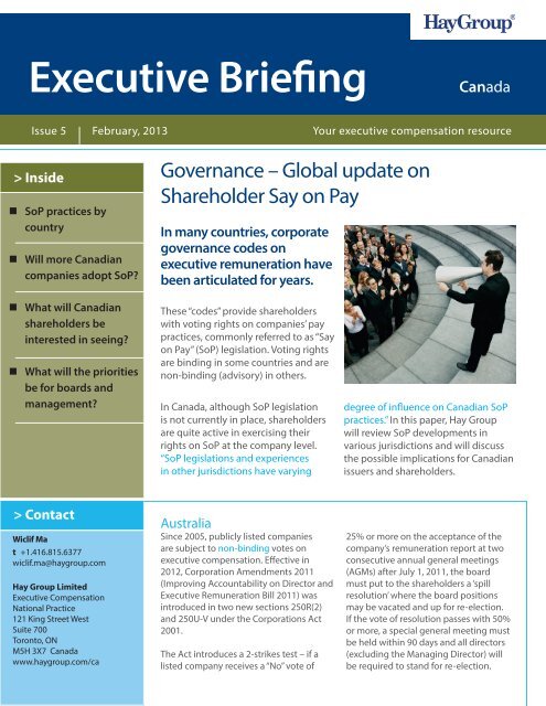 Executive Briefing Canada - Hay Group