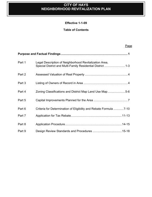 Neighborhood Revitalization Downtown Development Plan