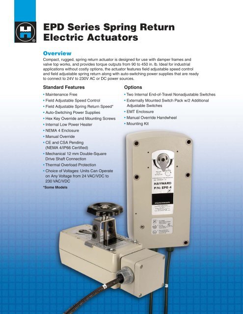EPD Series Catalog Cut Sheet - Hayward Flow Control