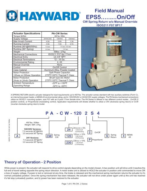 EPS5 Schematics - Hayward Flow Control