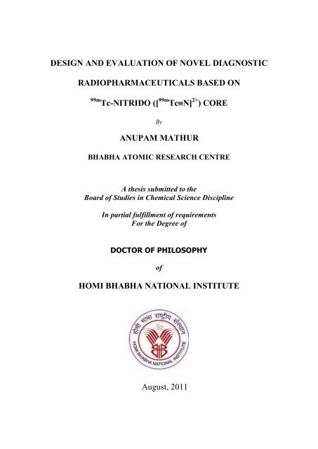 CHEM01200604037 Shri Anupam Mathur - Homi Bhabha National ...