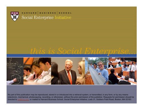 What is social enterprise? - Harvard Business School