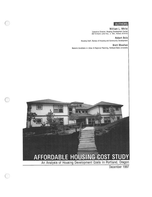 An Analysis of Housing Development Costs In Portland, Oregon ...