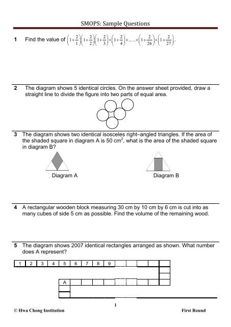 SMOPS: Sample Questions