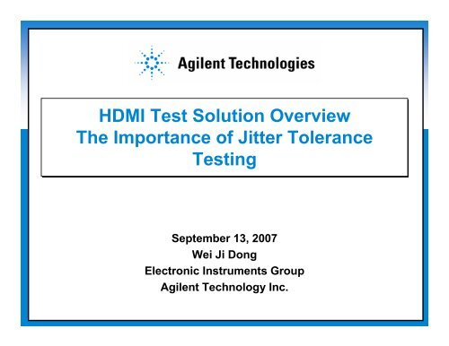 Hdmi test solution overview the importance of jitter tolerance testing