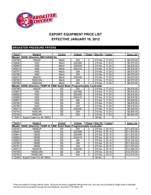 Exp Price List-List Only 1-16-12.xlsx - HD Sheldon and Co.