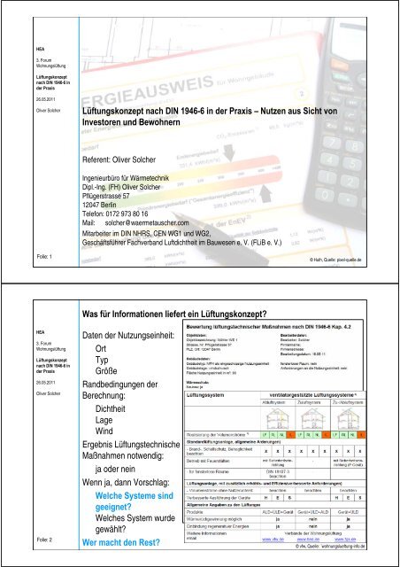 Lüftungskonzept nach DIN 1946-6 in der Praxis – Nutzen aus ... - HEA