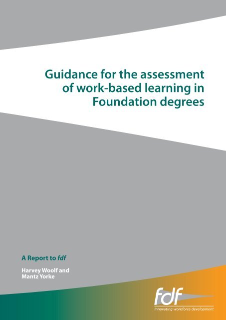 Guidance for the assessment of work-based learning in Foundation ...