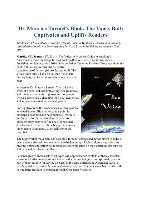 Dr. Maurice Turmel's Book, The Voice, Both Captivates and Uplifts Readers