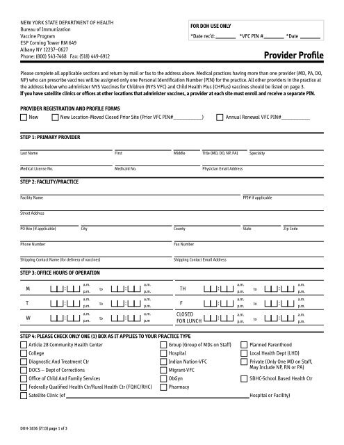 Provider Profile - New York State Department of Health