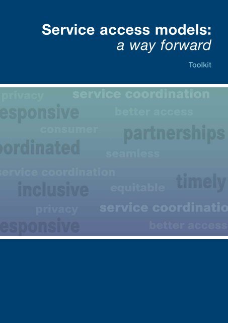 Service access models: a way forward Toolkit - Department of Health