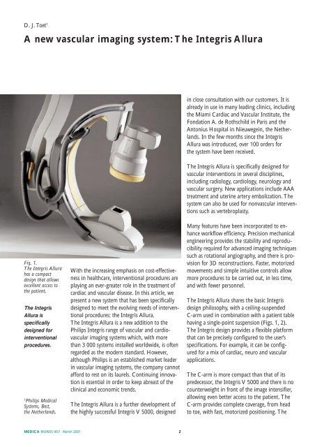 A new vascular imaging system: The Integris Allura - Philips ...