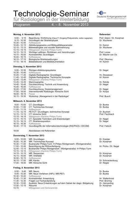 Programmübersicht - Philips Healthcare