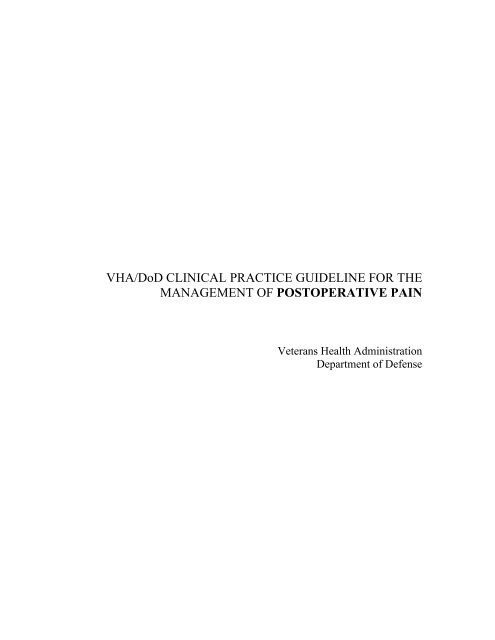 Vha Dod Clinical Practice Guideline For The Management Of