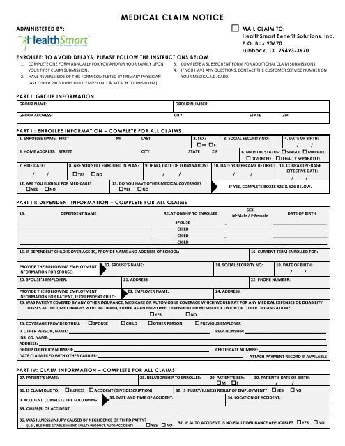 Medical Claim Form