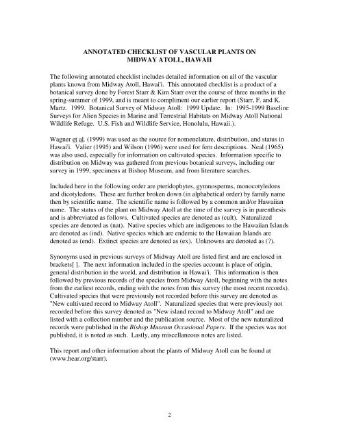 ANNOTATED CHECKLIST OF VA