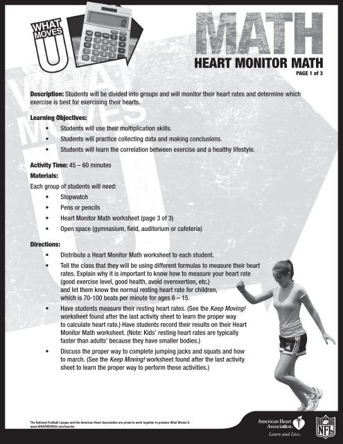 HEART MONITOR MATH - American Heart Association