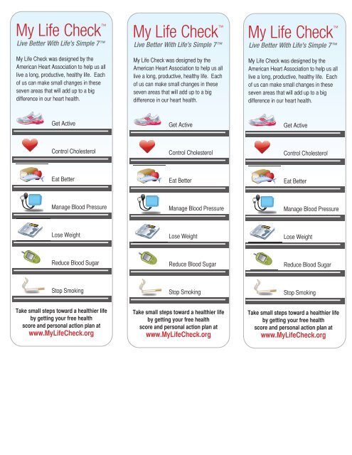 Life's Simple 7 Bookmarks - American Heart Association