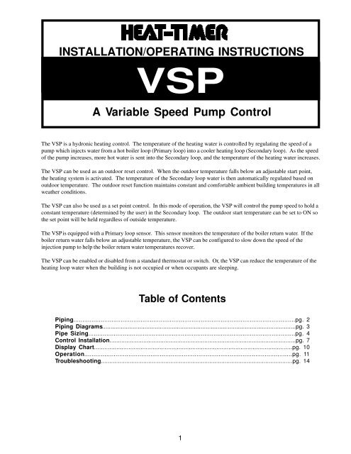 VSP Manual - Heat-TimerÂ® Corporation