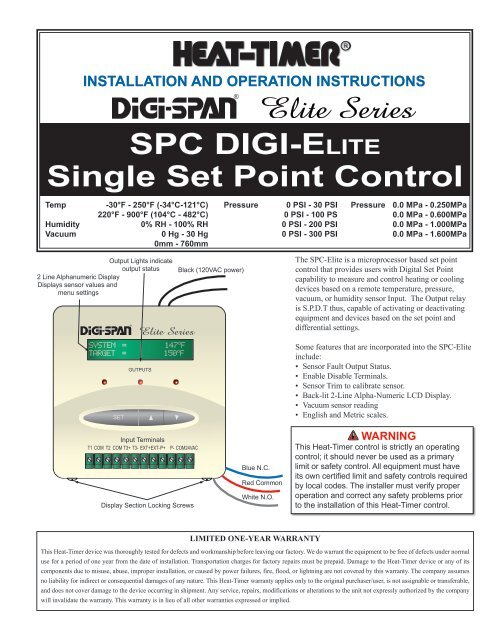 Digi-Elite SPC Manual - Heat-TimerÂ® Corporation