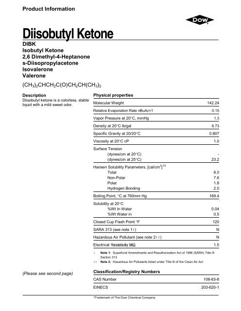 Diisobutyl Ketone - Hedinger