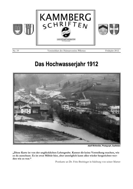 Das Hochwasserjahr 1912 - Heimatverein Pillersee Das Hochwasserjahr 1912 - Heimatverein Pillersee