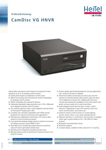 CamDisc VG HNVR Data Sheet