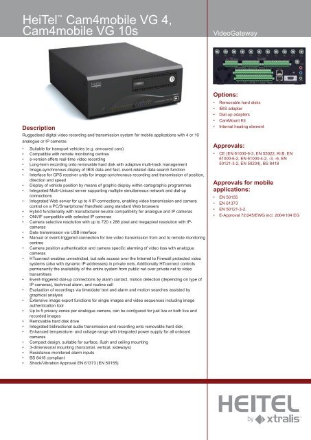 Cam4mobile VG Data Sheet