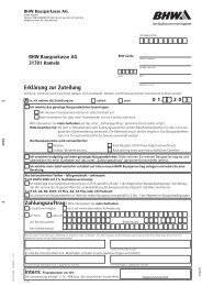 BHW Dispo-Bausparvertrag