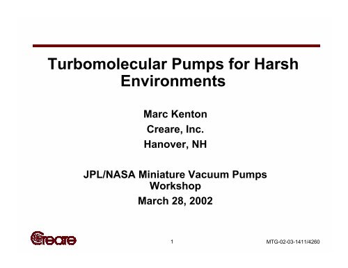 View or download presentation - Harsh-Environment Mass ...