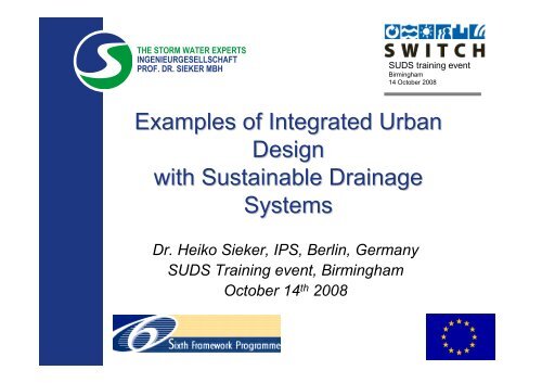 Examples of Integrated Urban Design with Sustainable Drainage ...