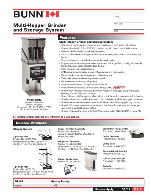 Multi-Hopper Grinder and Storage System - Bunn