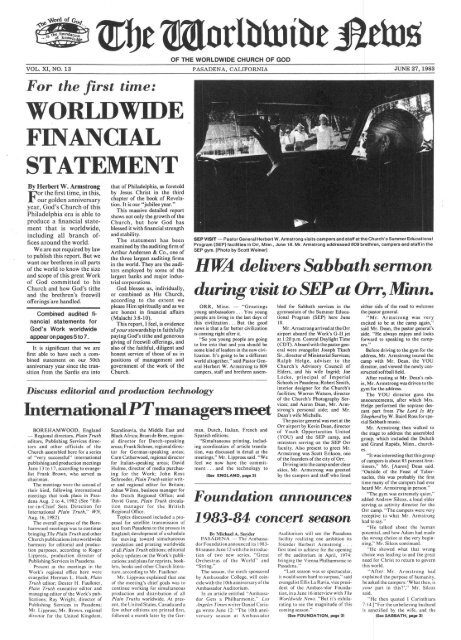 WWN 1983 (No 13) - Herbert W. Armstrong Library and Archives