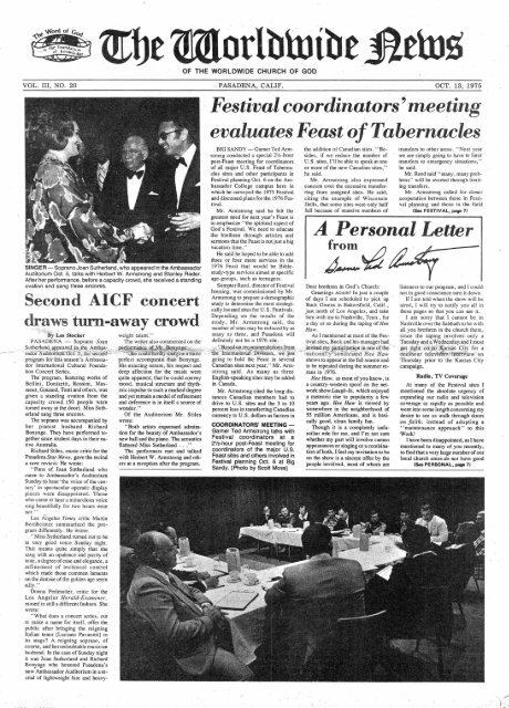 WWN 1975 (No 20) Oct 13 - Herbert W. Armstrong Library and ...