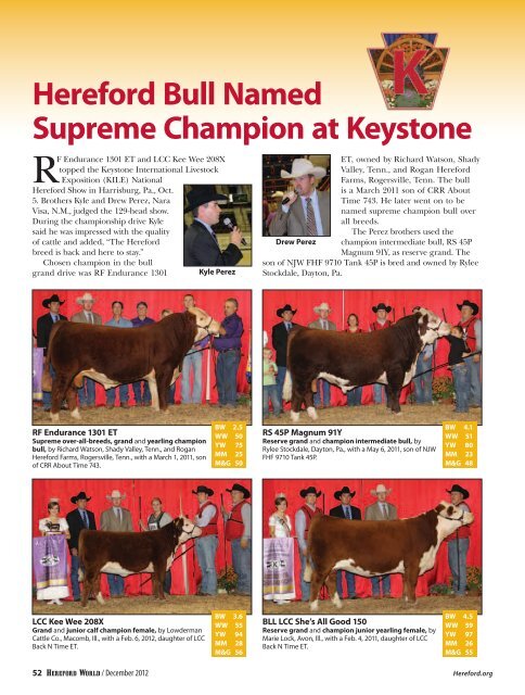 Hereford Bull Named Supreme Champion at Keystone