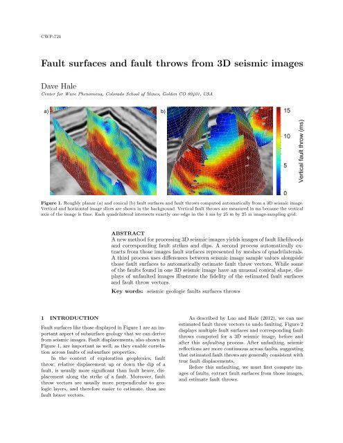 Fault surfaces and fault throws from 3D seismic images