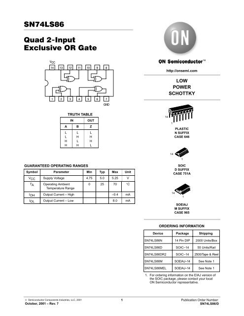 74ls86 Datasheet